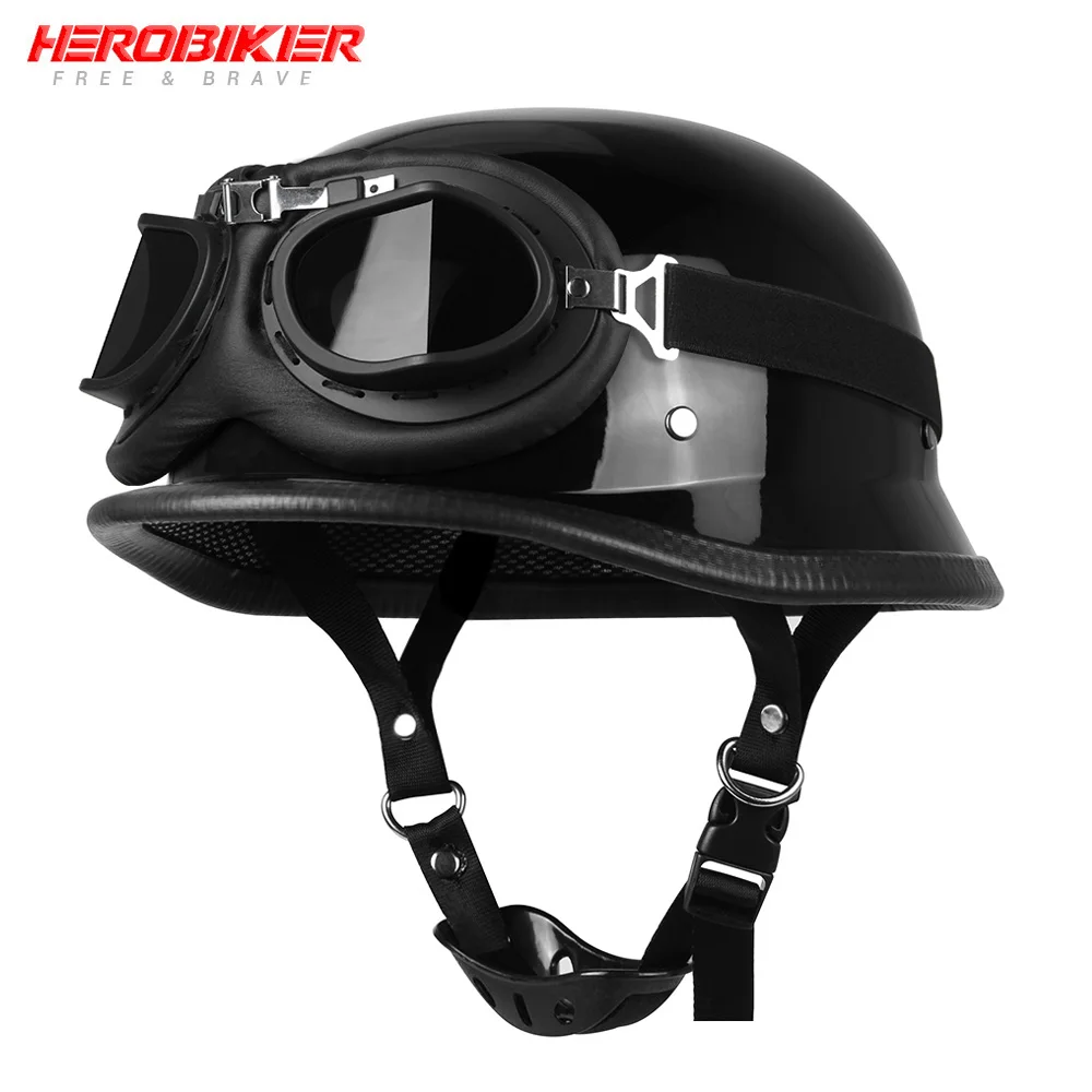 HEROBIKER мотоциклетный шлем немецкий кожаный стиль Пилот Мотоцикл ...
