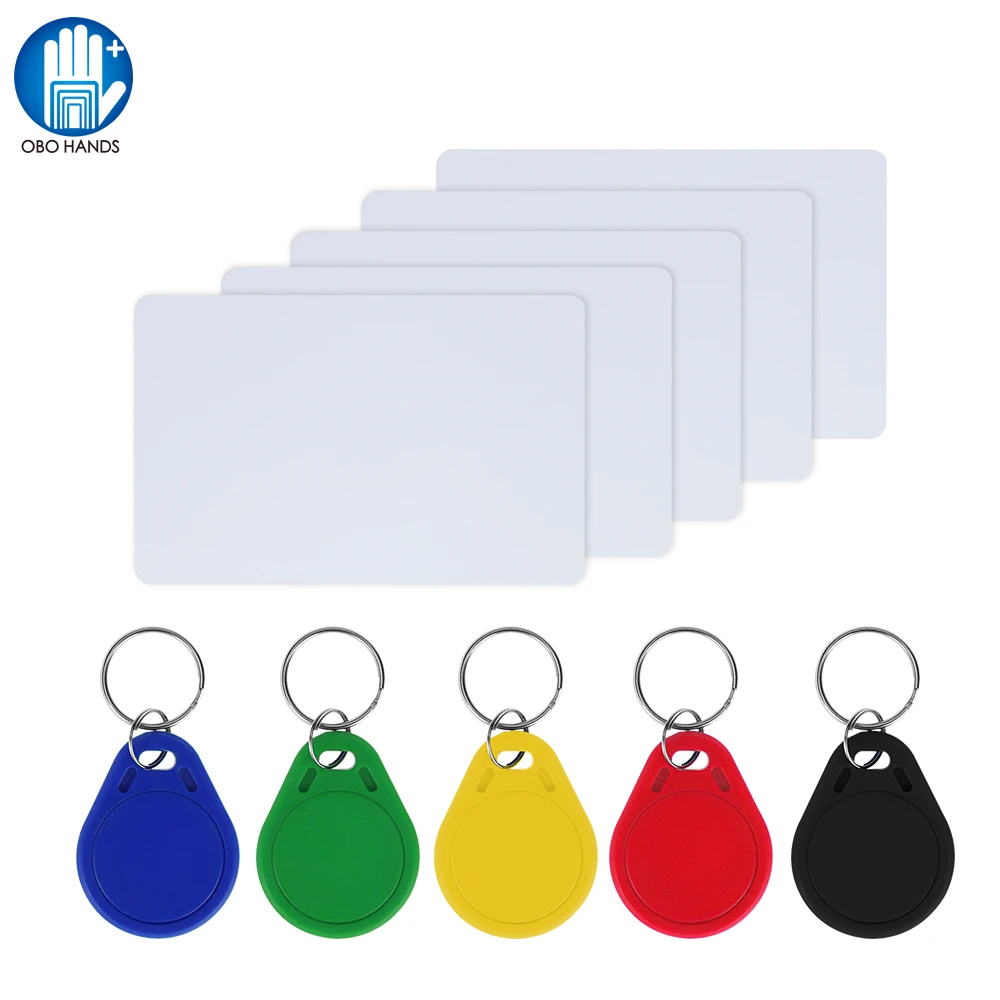 10pcs-13-56MHz-Access-Control-Key-Cards-MF1K-S50-RFID-Keychains-Keyfobs ...
