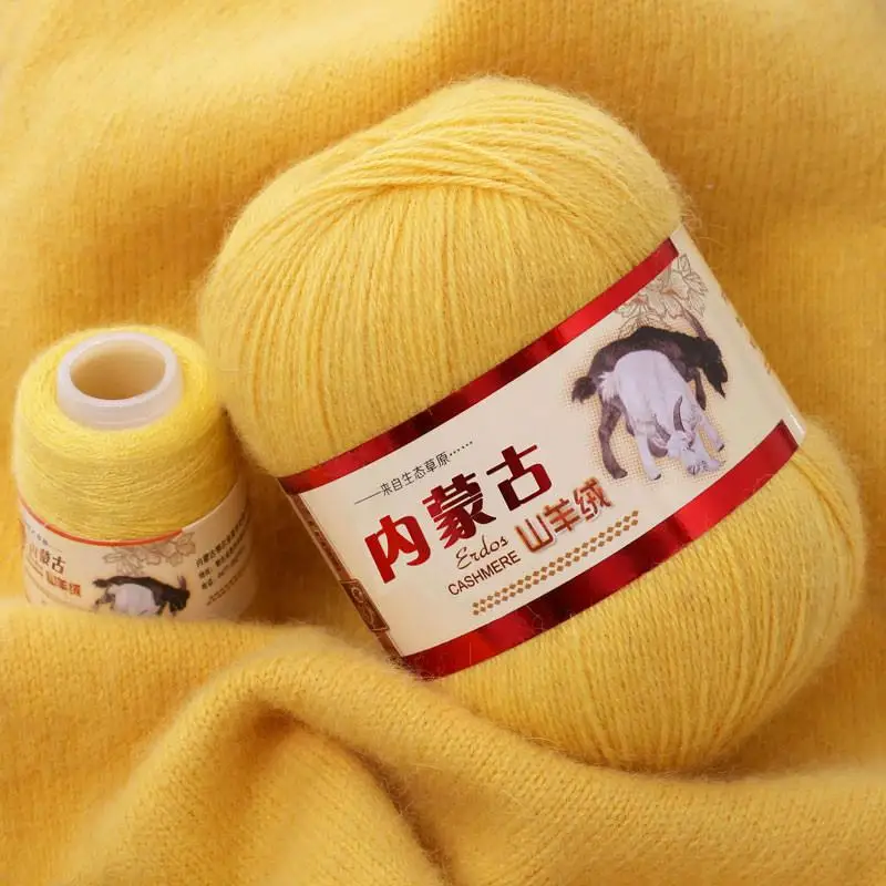 6+6 Mongolian Soft Cashmere Yarn 100% Coarse Wool Hand knitted Pure ...