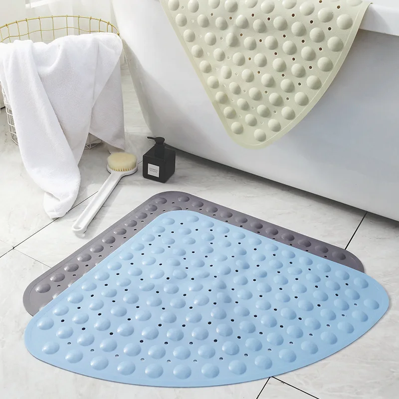 Fan-shaped-Triangle-Bath-Mat-Anti-Slip-No-Smell-Shower-Mat-Stand-Up ...