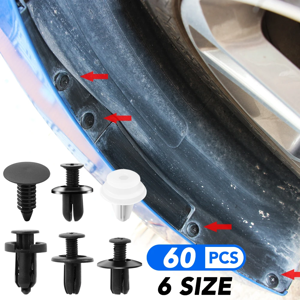 60pcs-Car-Clips-Retainer-Push-Engine-Cover-Fender-Fastener-Clips-for ...