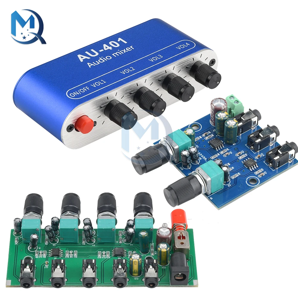 DC5-12V-AU-401-2-4-Channel-Audio-Signal-Mixing-Board-Module-Stereo ...