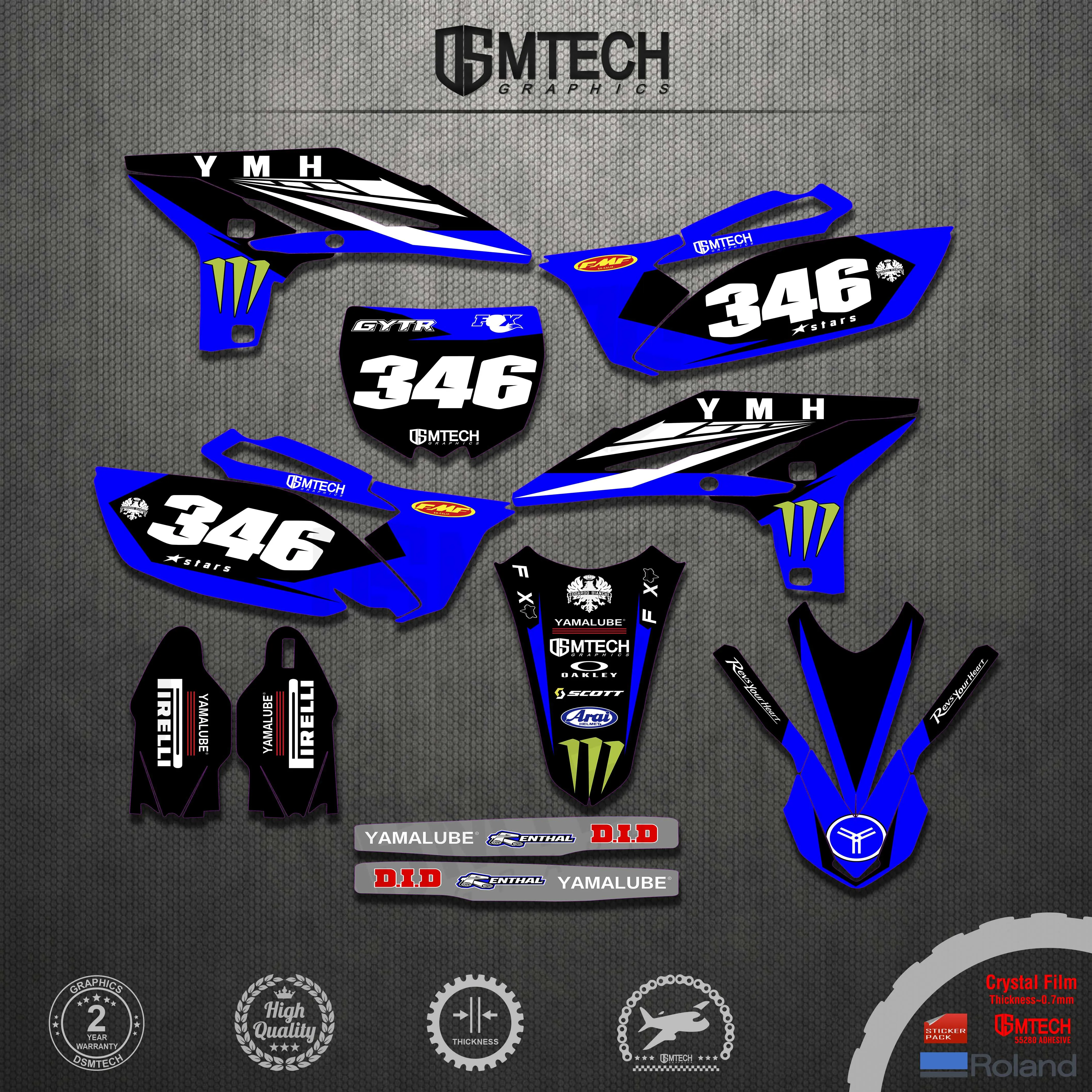Dsmtech para yz 250f motocicleta decalques adesivos fundos gráficos ...