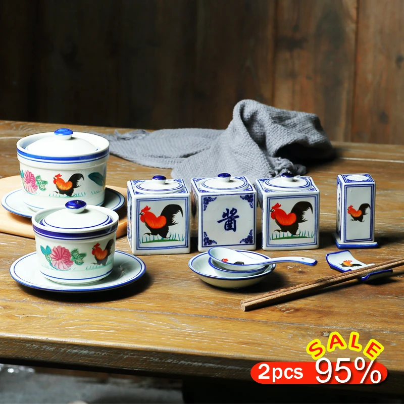 Mavi-ve-beyaz-horoz-porselen-baharat-kavanozu-restoran-ev-mutfak-gere ...