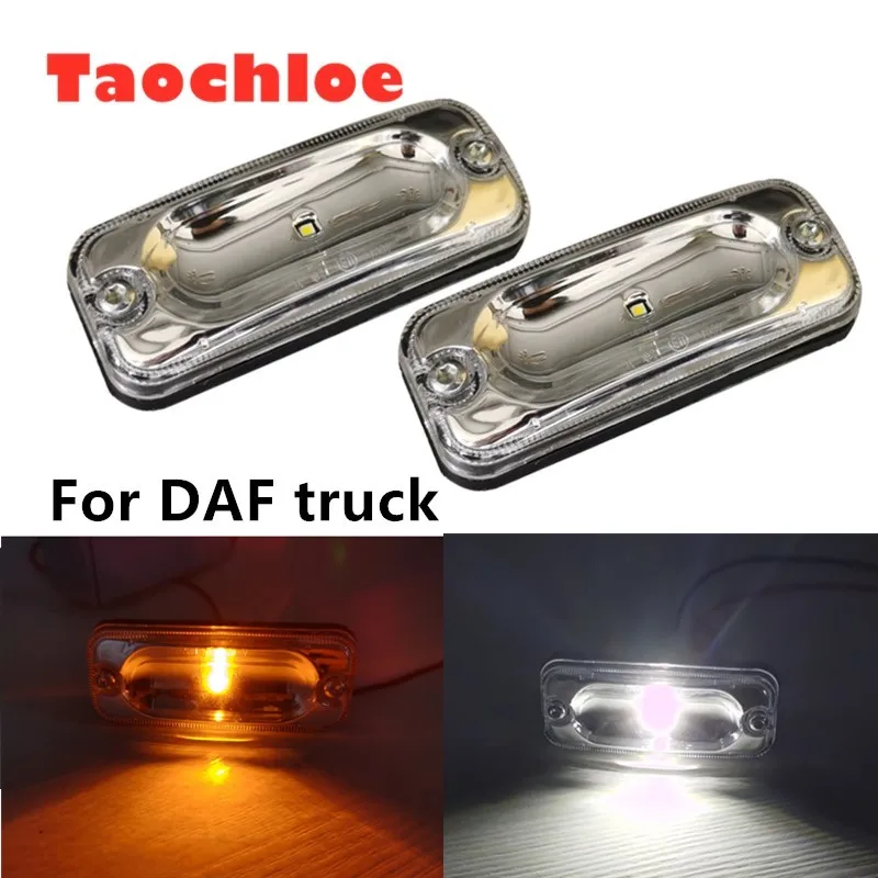 2pcs 24V LED White Clearance Lights For DAF CF Heavy Truck Lorry Top ...