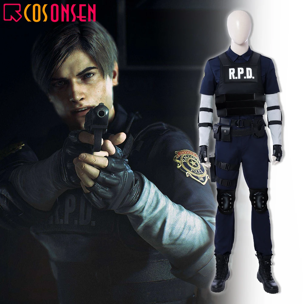 Games RE2 Remake Leon Cosplay Costume Men's Halloween Cosplay Leon ...