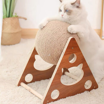 Cat Toy Interactive Cat Scratcher Board Kitten Sisal Rope Ball Scratch ...