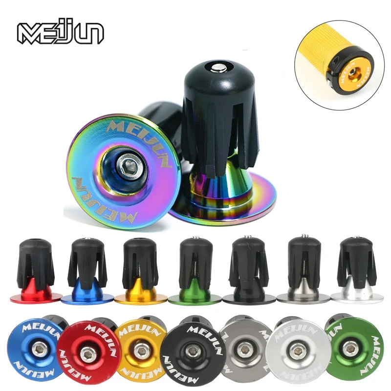 2-pcs-Bike-Grip-Handle-Bar-End-Cap-Aluminium-Alloy-MTB-Handlebar-Grips ...
