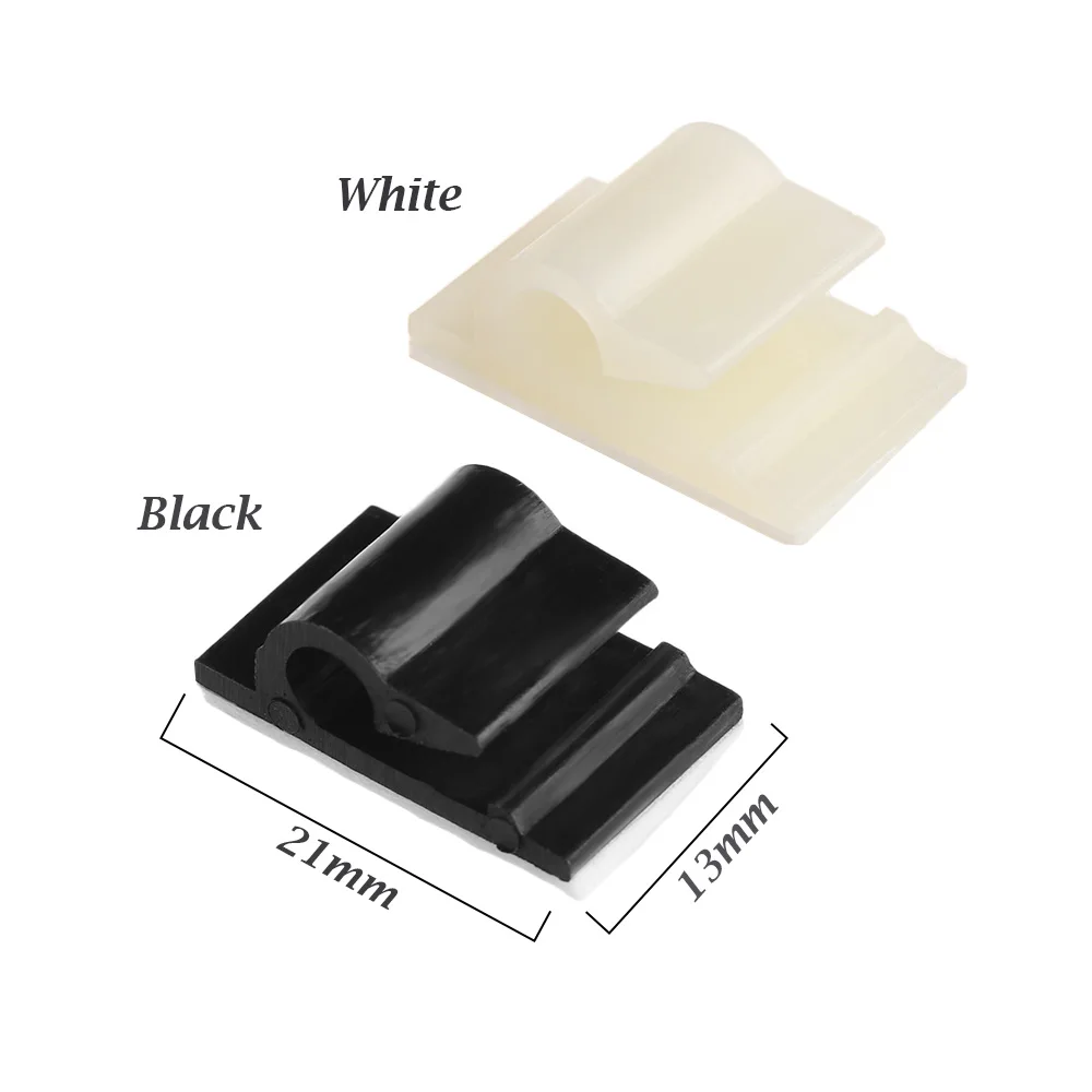 Cable Clips Electrical Wire Fixed Clamp Self Adhesive Sticker White ...
