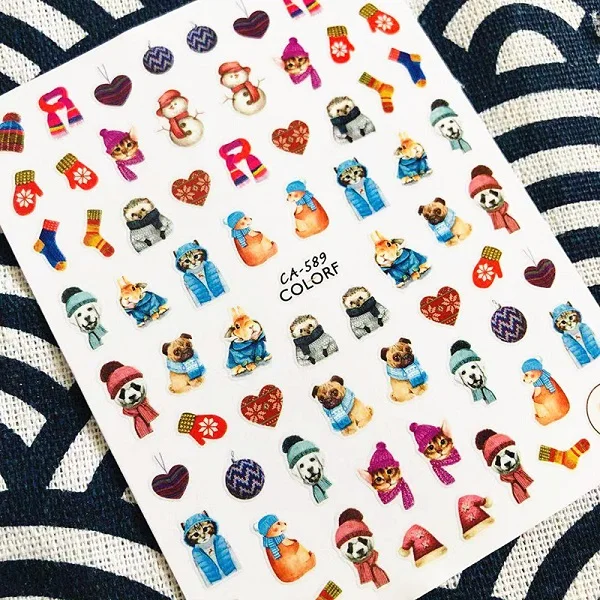 CA серия рождественские кошки Пингвин серия CA-588-589-593 стикеры 3D ...