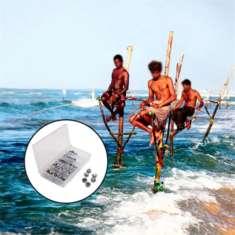 100Pcs/lot Open Bite Lead Sinker Set Bare Fishing Clip Drop Biting ...