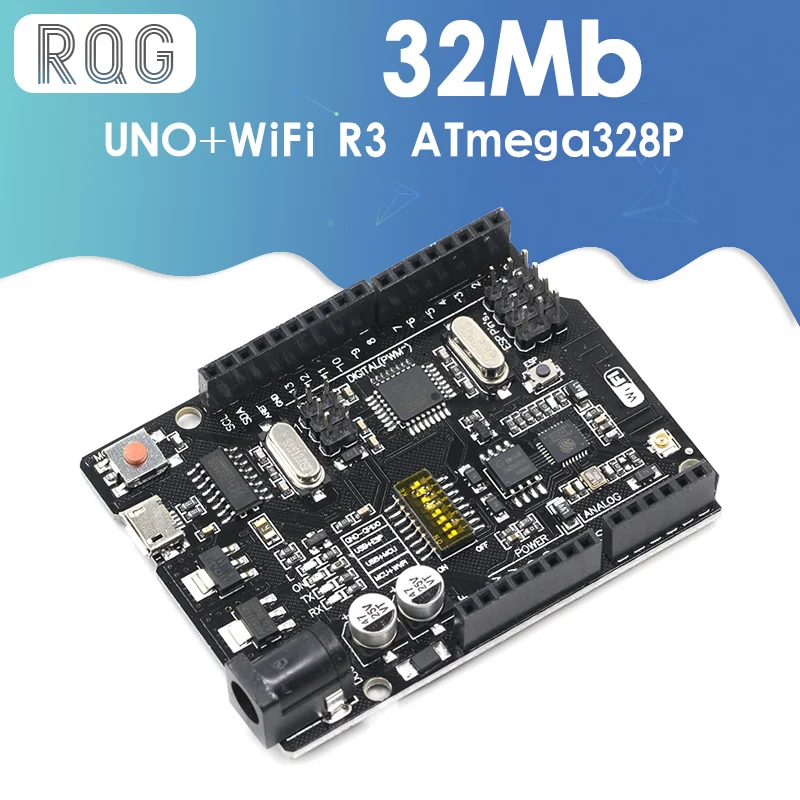 UNO + WiFi R3 ATmega328P + ESP8266 (หน่วยความจำ 32Mb), USB TTL CH340G ...