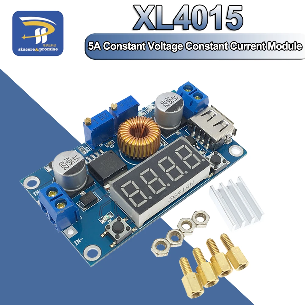 DC DC XL4015 5A Digital LED Drive Lithum, módulo cargador de batería CC/CV USB, reductor ...