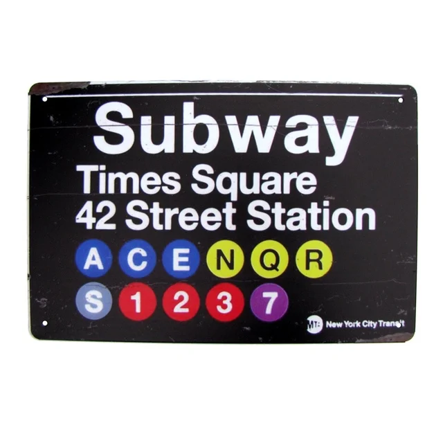 Metal-NYC-Times-Square-Subway-Station-Metal-Tin-Sign-New-York-City ...