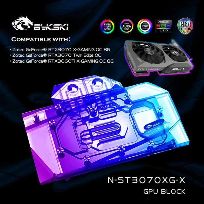 Bykski N ST3070XG X,GPU Water Block For ZOTAC Geforce RTX 3070 X GAMING ...