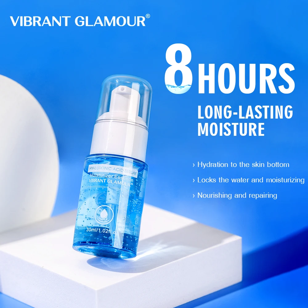 VIBRANT GLAMOUR suero facial con ácido hialurónico, esencia 100%, reduce los poros, controla la ...
