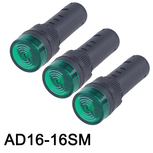 3x Panel Mount AD16-16SM 22SM 12V 24V 220V 22mm Flash Signal Light LED ...