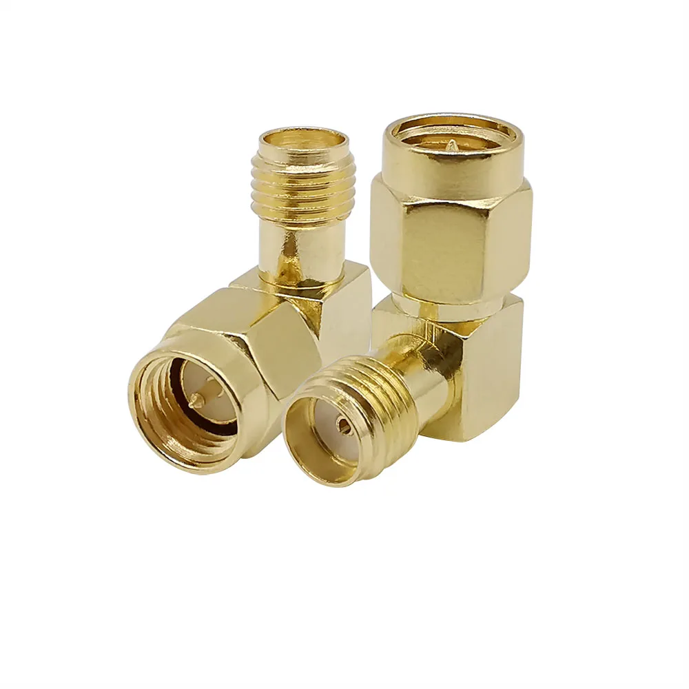 2Pcs-SMA-Male-To-SMA-Female-Right-Angle-90-Degree-RF-Coaxial-Adapter-L ...