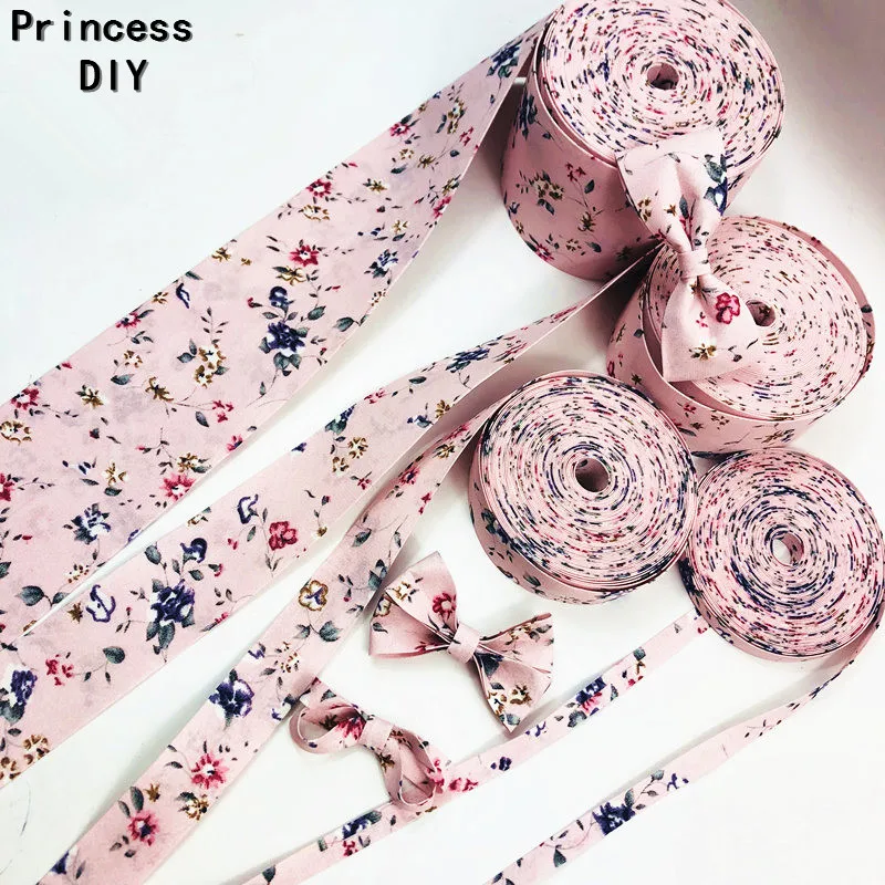 5meters Layering Fabric Tape 75mm Pink Flower Print Ribbon 10 25 40mm ...