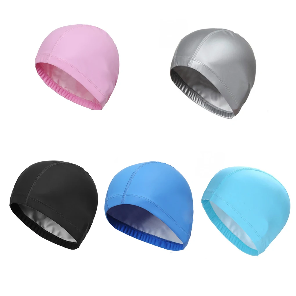 Elastic-Waterproof-PU-Protect-Ears-Long-Hair-Sports-Swim-Pool-SPA-Hat ...