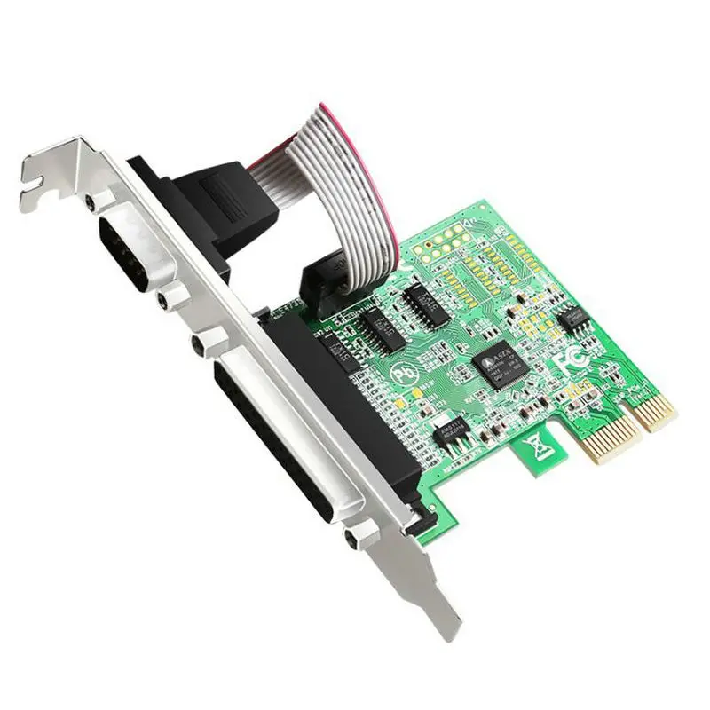 그레이트 Q Rs232 Rs 232 직렬 포트 Com 및 Db25 프린터 병렬 포트 Lpt Pci E Pci Express 라이저 카드 어댑터 변환기 Wch 칩pci