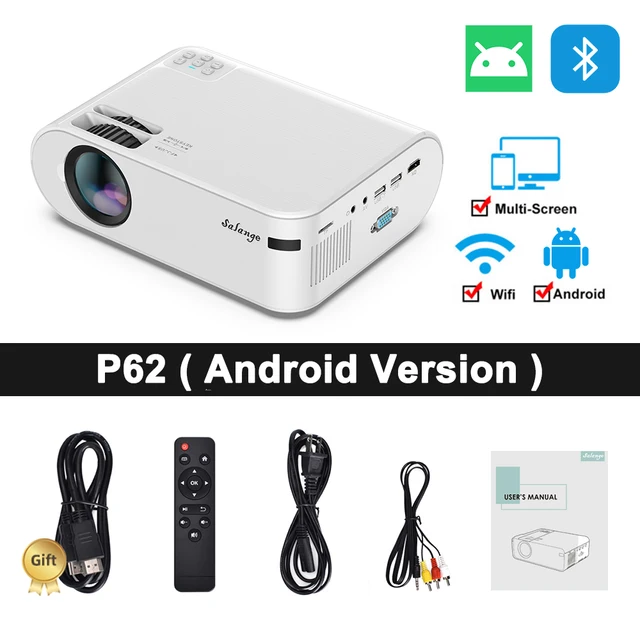Salange P62 Mini Projector 3600 Lumens, 1920*1080P Supported LED Video ...