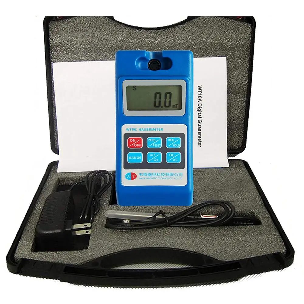 Tesla Meter WT10C Digital Gaussmeter Gauss Meter 0 ~ 200mT ~ 2000 mT ...