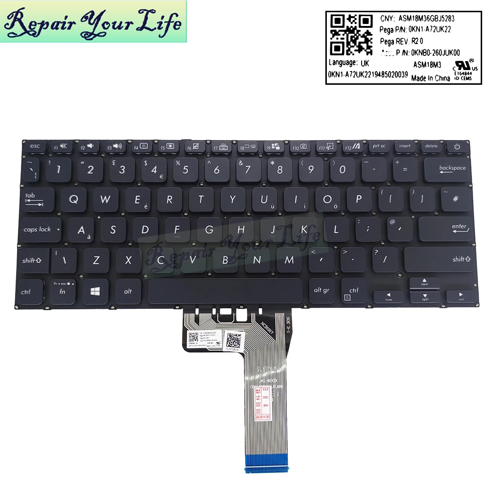 UK-GB-laptop-keyboard-for-ASUS-VivoBook-14-A409-X415-X415J-M409D-M409B ...