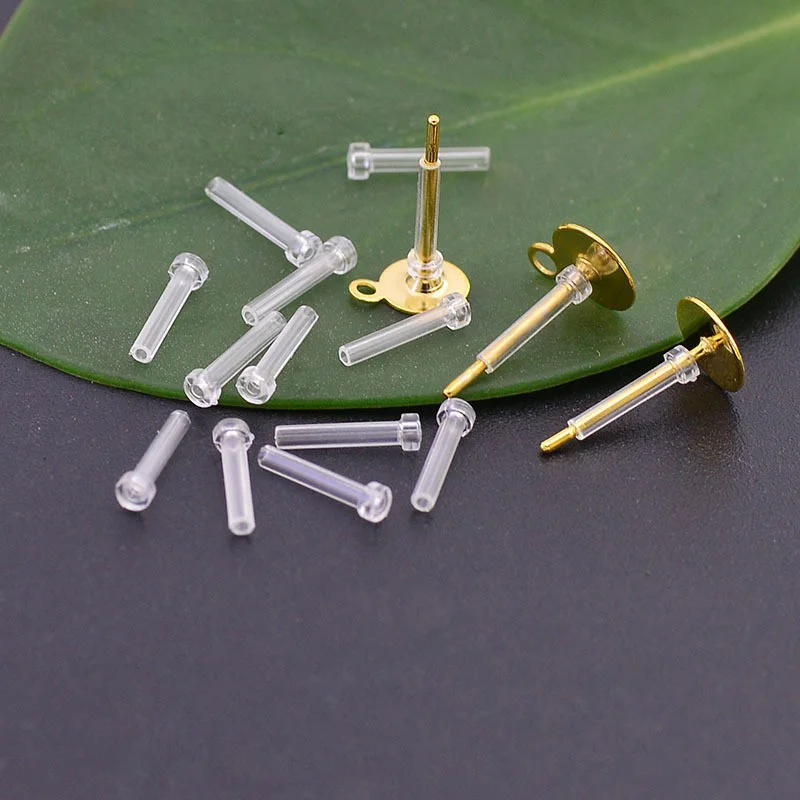 20pcs/lot Prevent Allergy Ear Cannula Resin Transparent Earring Sleeve ...