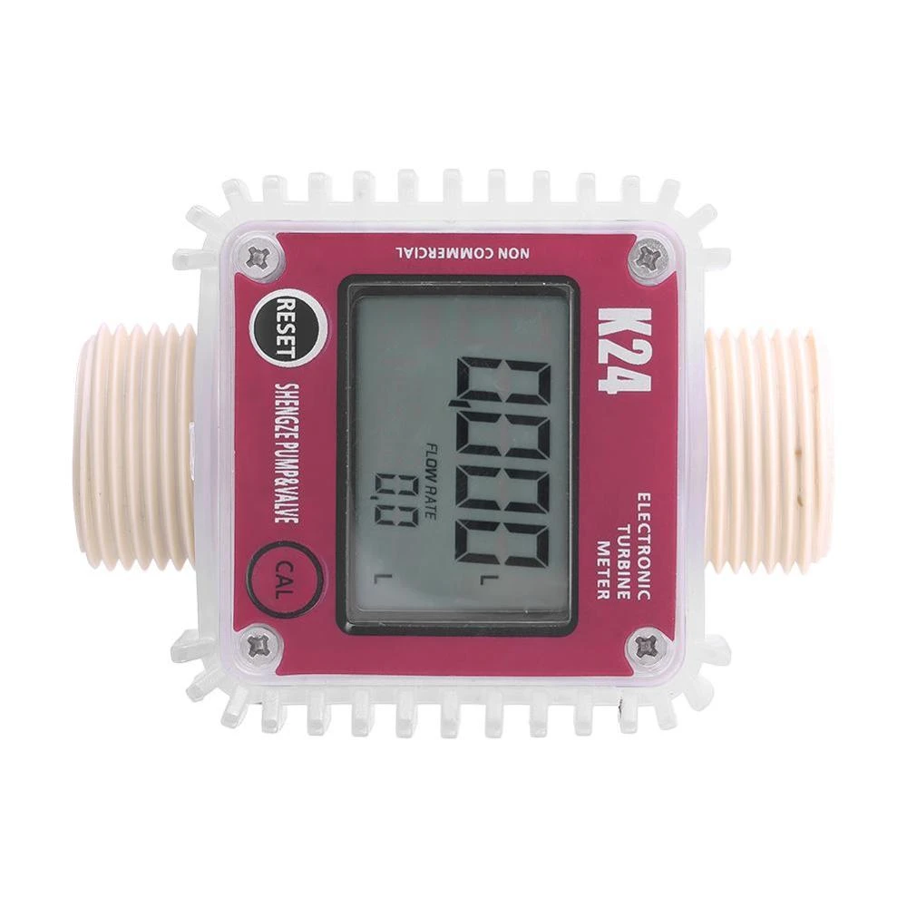 Digital K24 Turbine Flow Meter Diesel Oil Fuel Flow Meter Gauge For ...