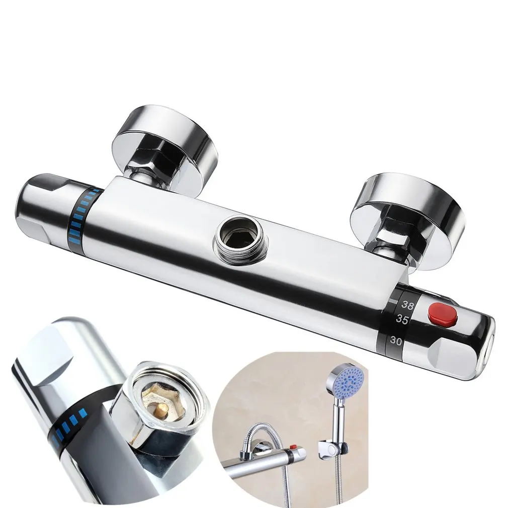 NEW Thermostatic Bath Shower Control Valve Bottom Faucet Wall Mounted ...