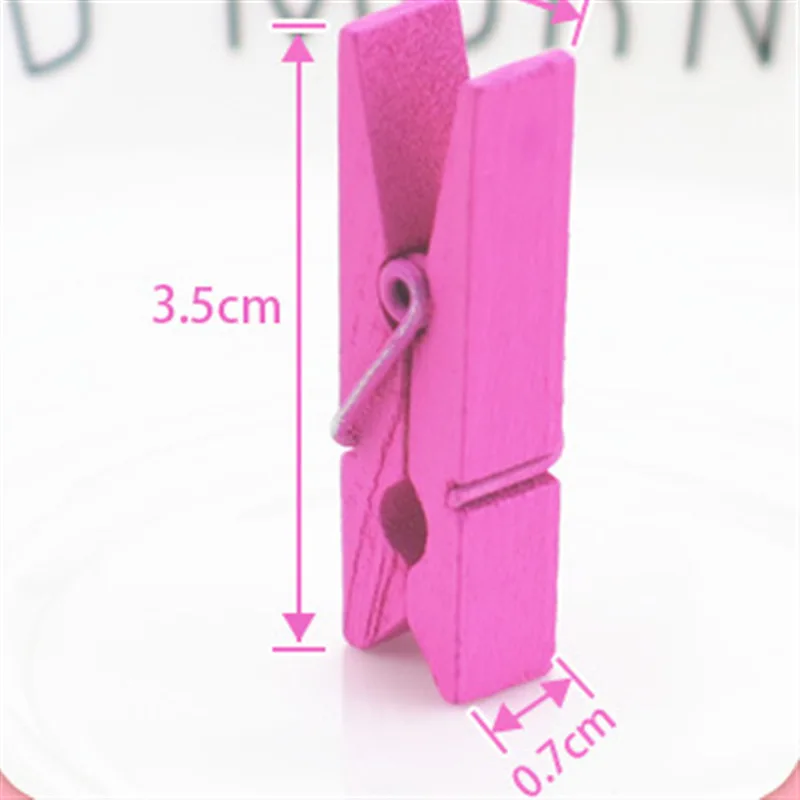 30/50Db 3,5 Cm Színű Fa Klip Diy Fotófal Fotóalbum Dekoráció Snack ...