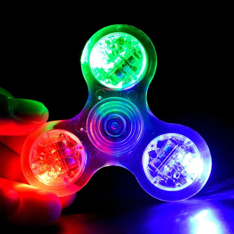 New-LED-Light-Fidget-Spinner-Rainbow-Fidget-Toy-Light-Finger-Hand ...