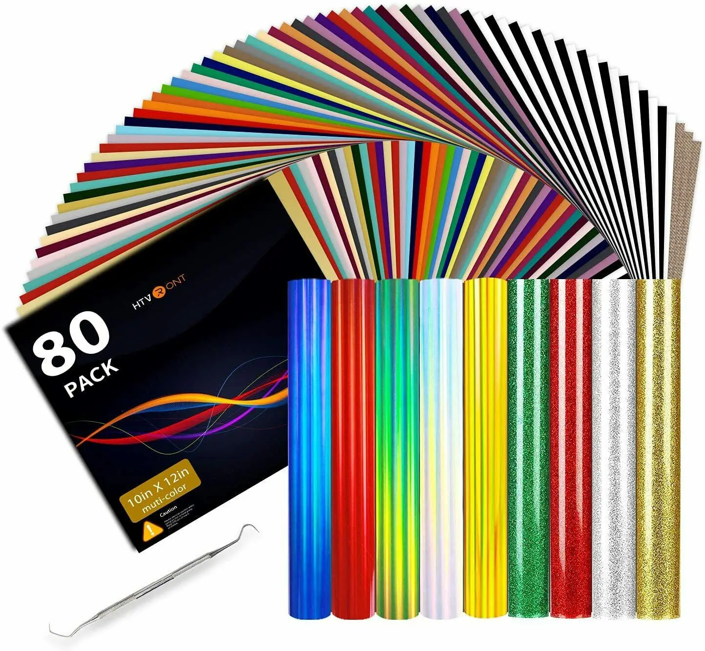 HTVRONT-80pcs-30cm-25cm-Multi-color-PU-Heat-Transfer-Vinyl-Sheets-Iron ...