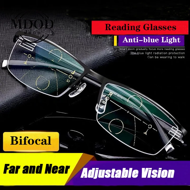 New Men's distance and near reading glasses Multi-focus automatic ...