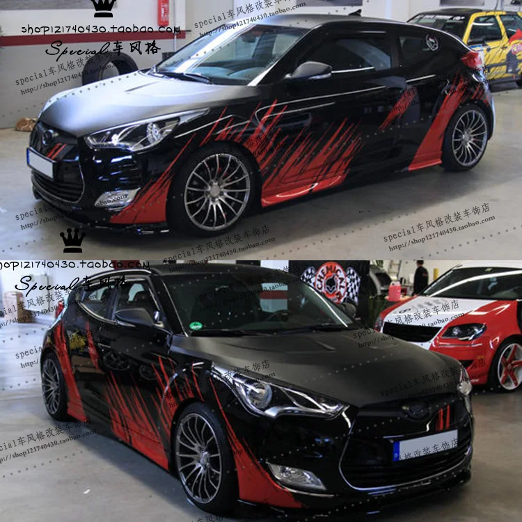 Car stickers FOR Hyundai Veloster Body exterior decoration racing ...