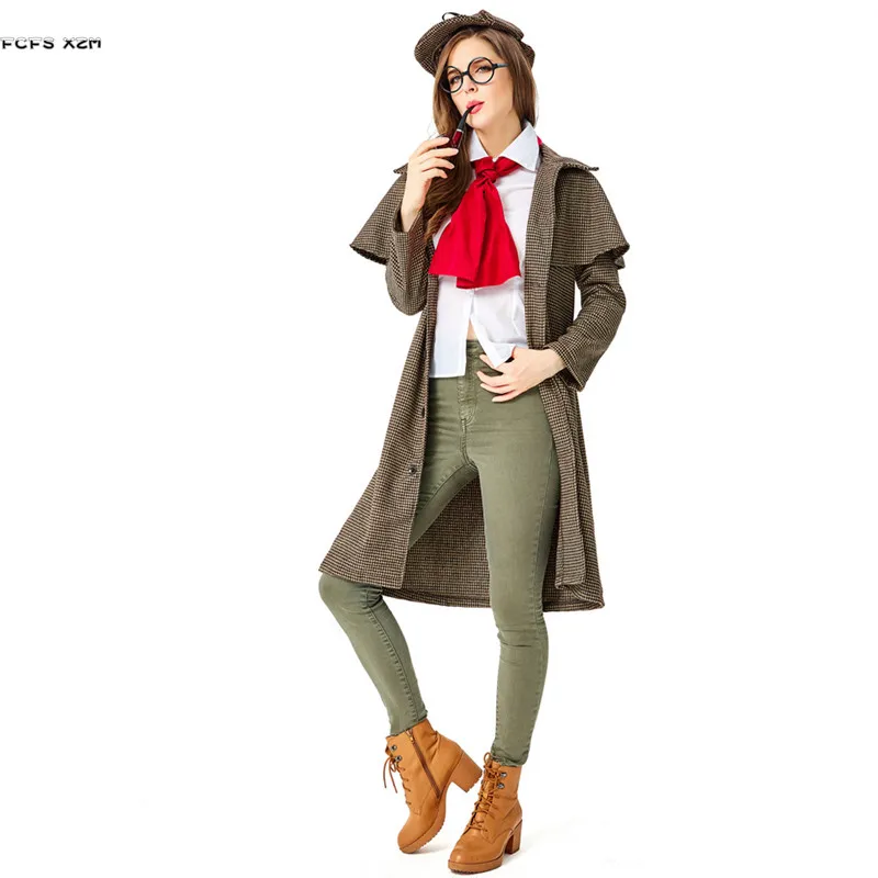 M-L-Women-Halloween-Private-Detective-Costumes-Female-Inspector-Cosplay ...