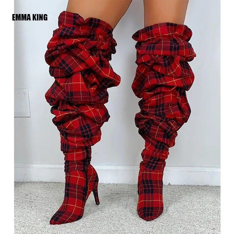 Fashion Yellow Palm Tree Shoes Winter Women Thigh High Boots Ladies ...