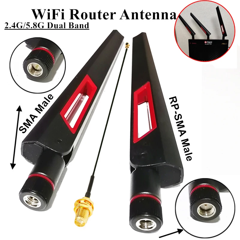 Dual-Band-WiFi-Router-Antena-Gain-Long-Range-RP-SMA-Macho-Antenas ...