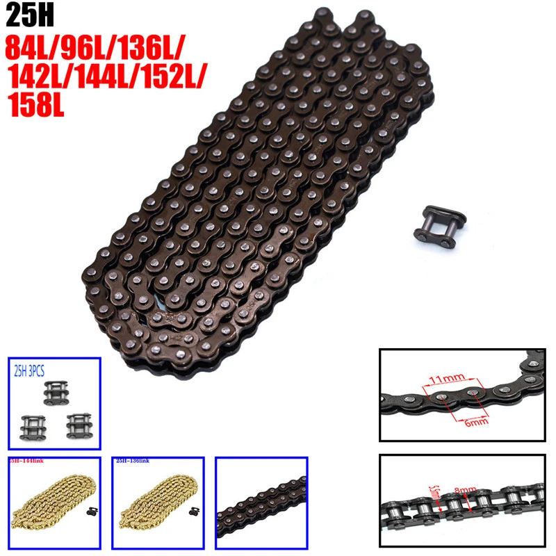25h Chain With Spare Master Link 47cc 49cc 2 Stroke Engine Atv Quad Go ...