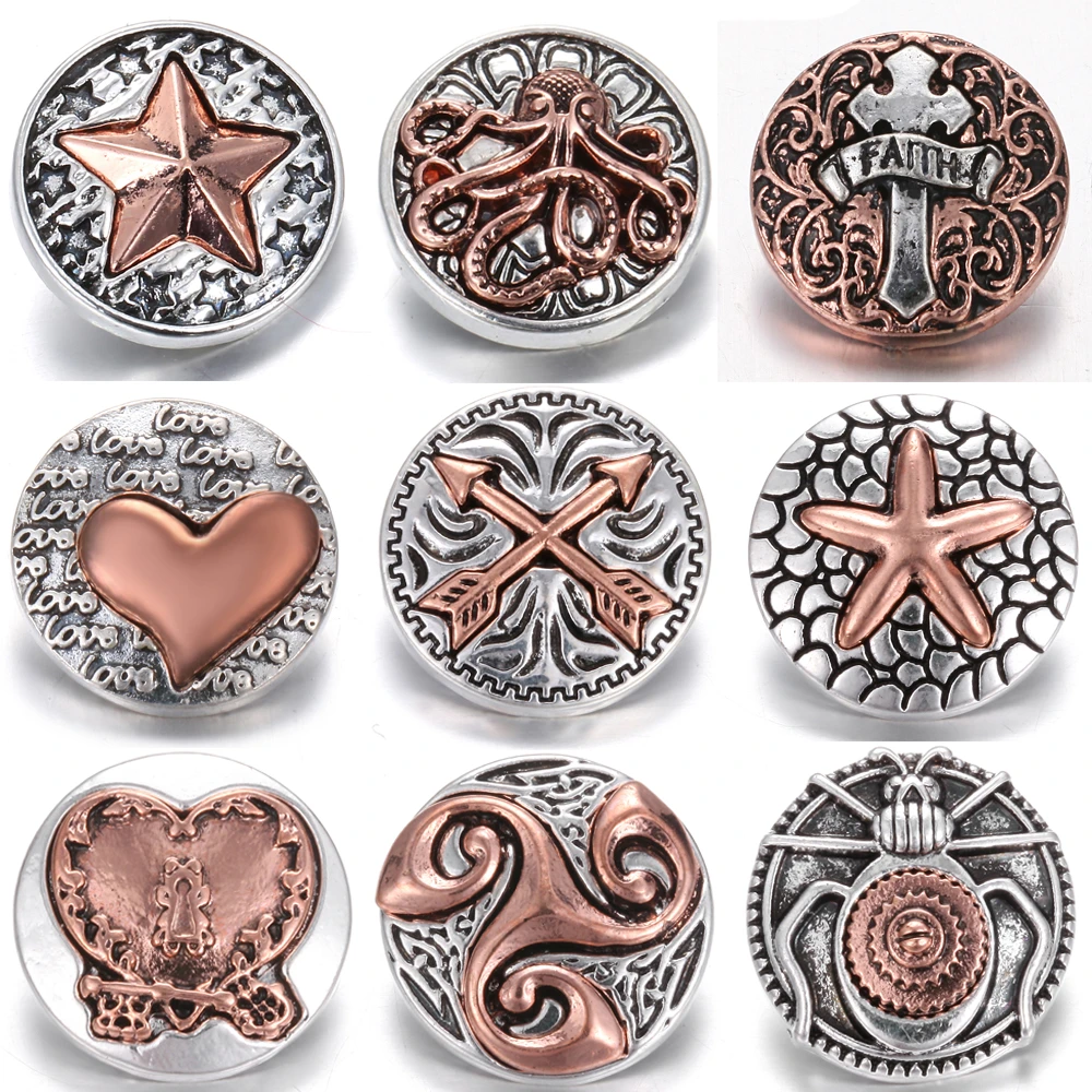 6pcs/lot New Snap Jewelry 18mm Rhinestone Cross Snap Button Jewelry Fit ...