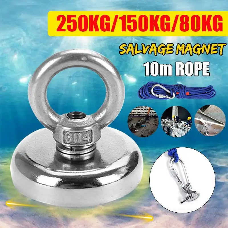 250KG Strong Salvage Magnet Pot Fishing Magnets Deeps Sea Salvage ...