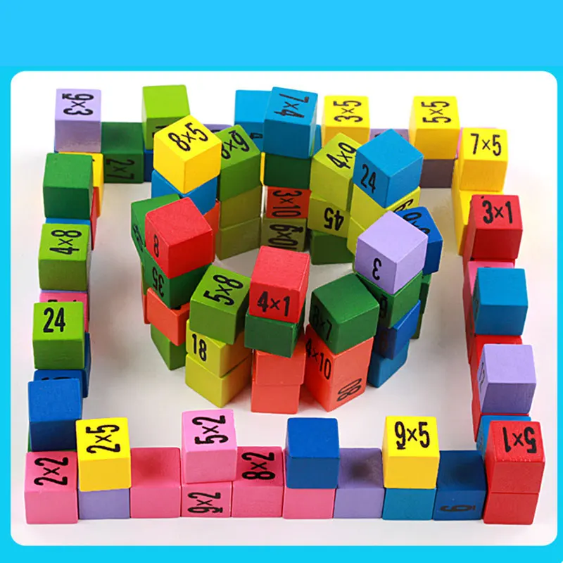 Math Toy Wooden Toy 100 Multiplication Board Color Nesting Blocks ...