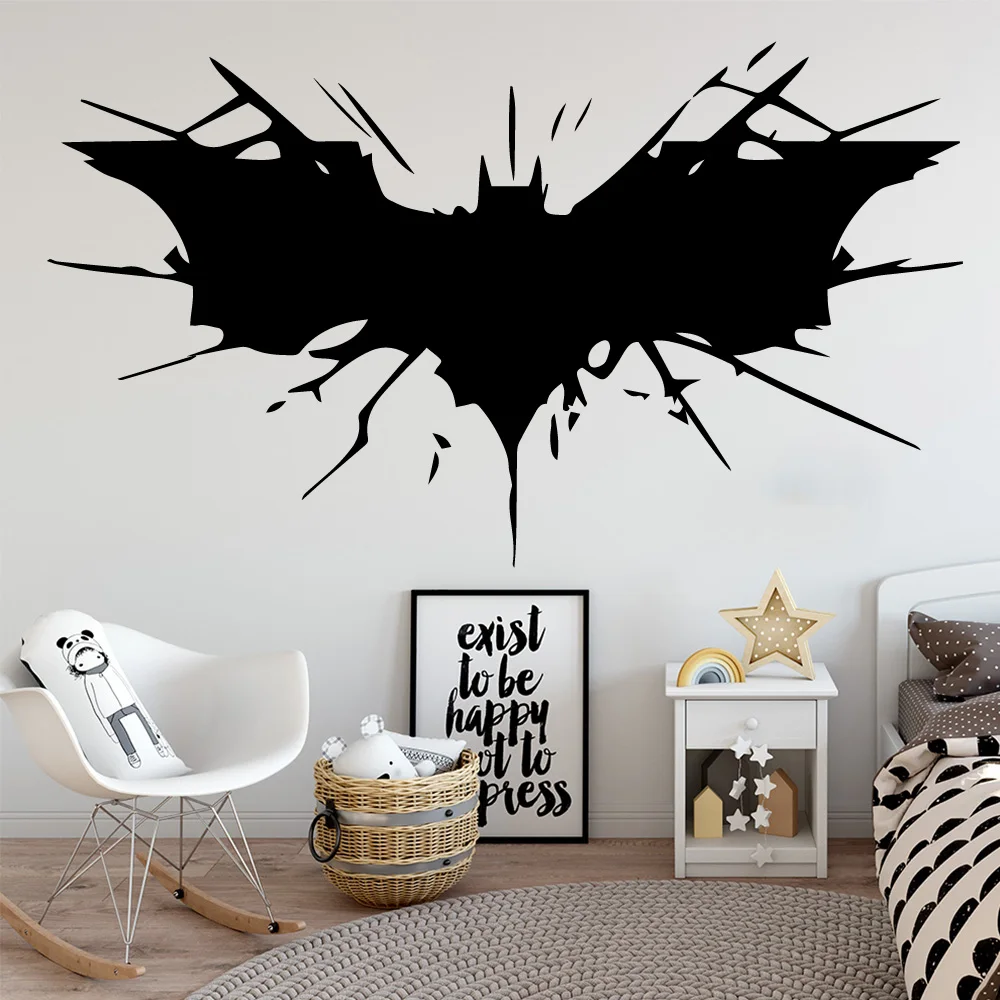 WJWY Creative Bat Wall Sticker Kids Room Boys Room Wall Decal Removable ...
