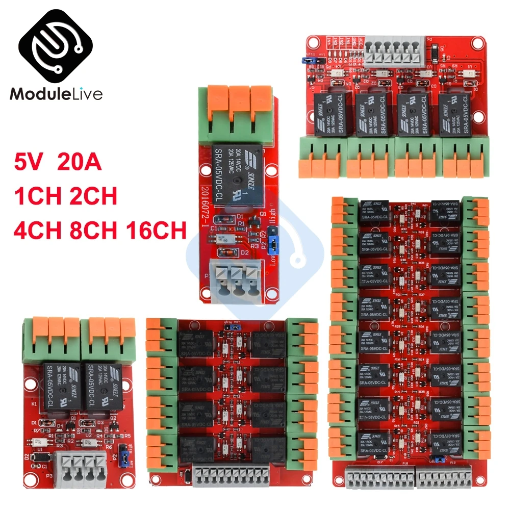 Generic 1/2/4/8/16channel 20a Relay Control Module High/low Level 1ch ...