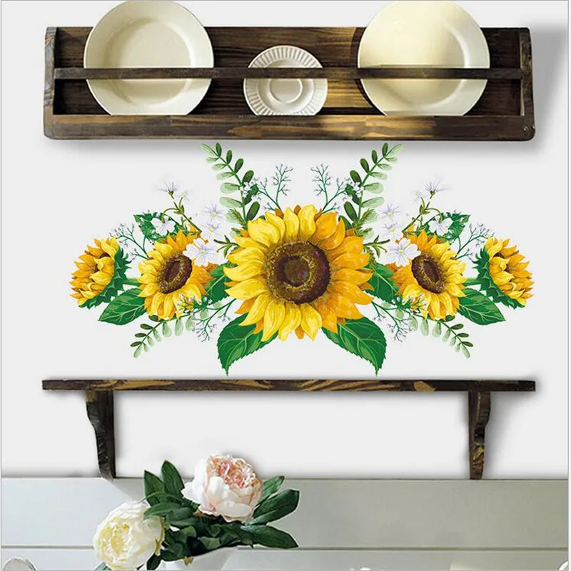 Free-Shipping-Removable-Sunflower-Wall-Sticker-Kitchen-Waterproof ...