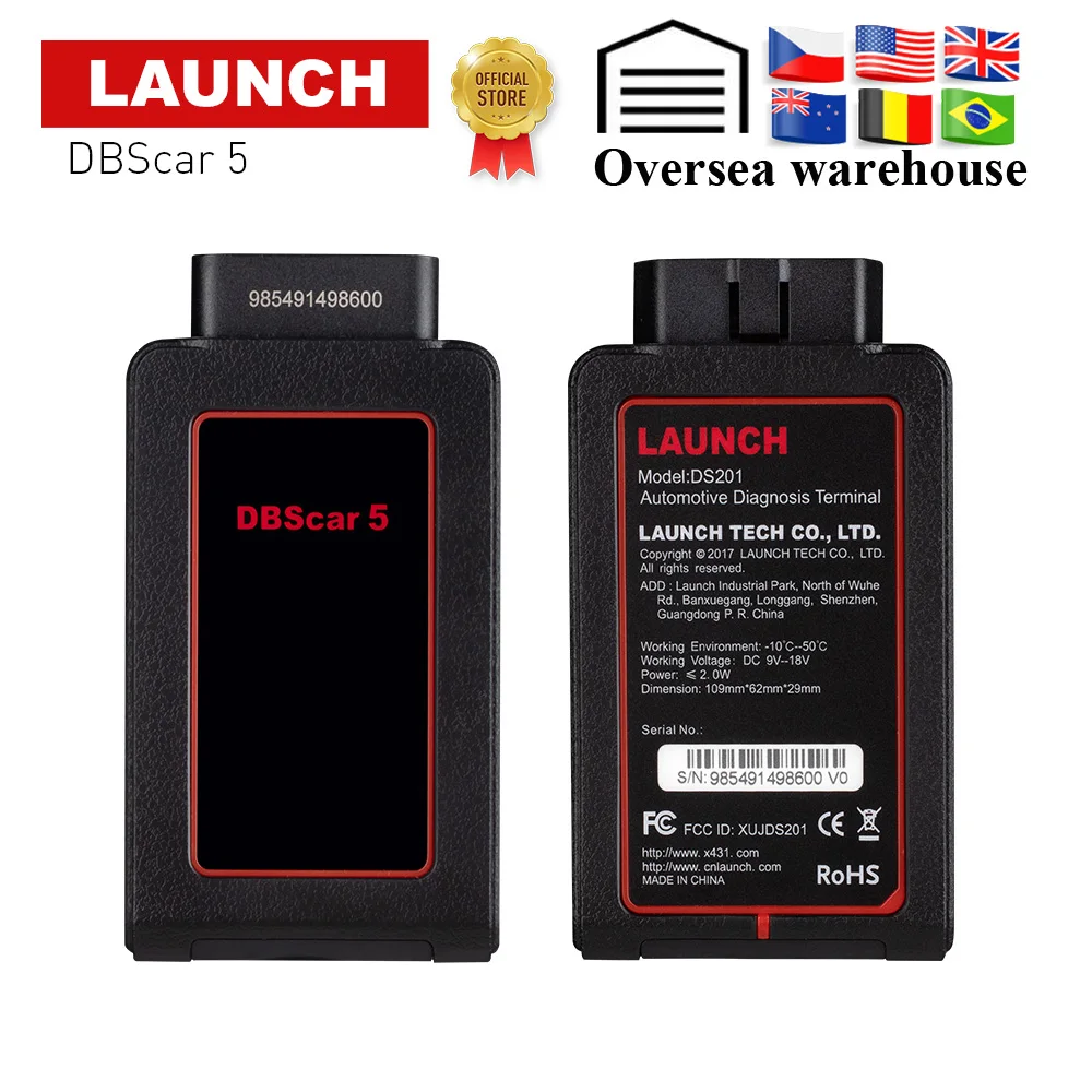 LAUNCH X431 DBScar5 connector work with X431 V LAUNCH DBScar 5 adapter DHL free