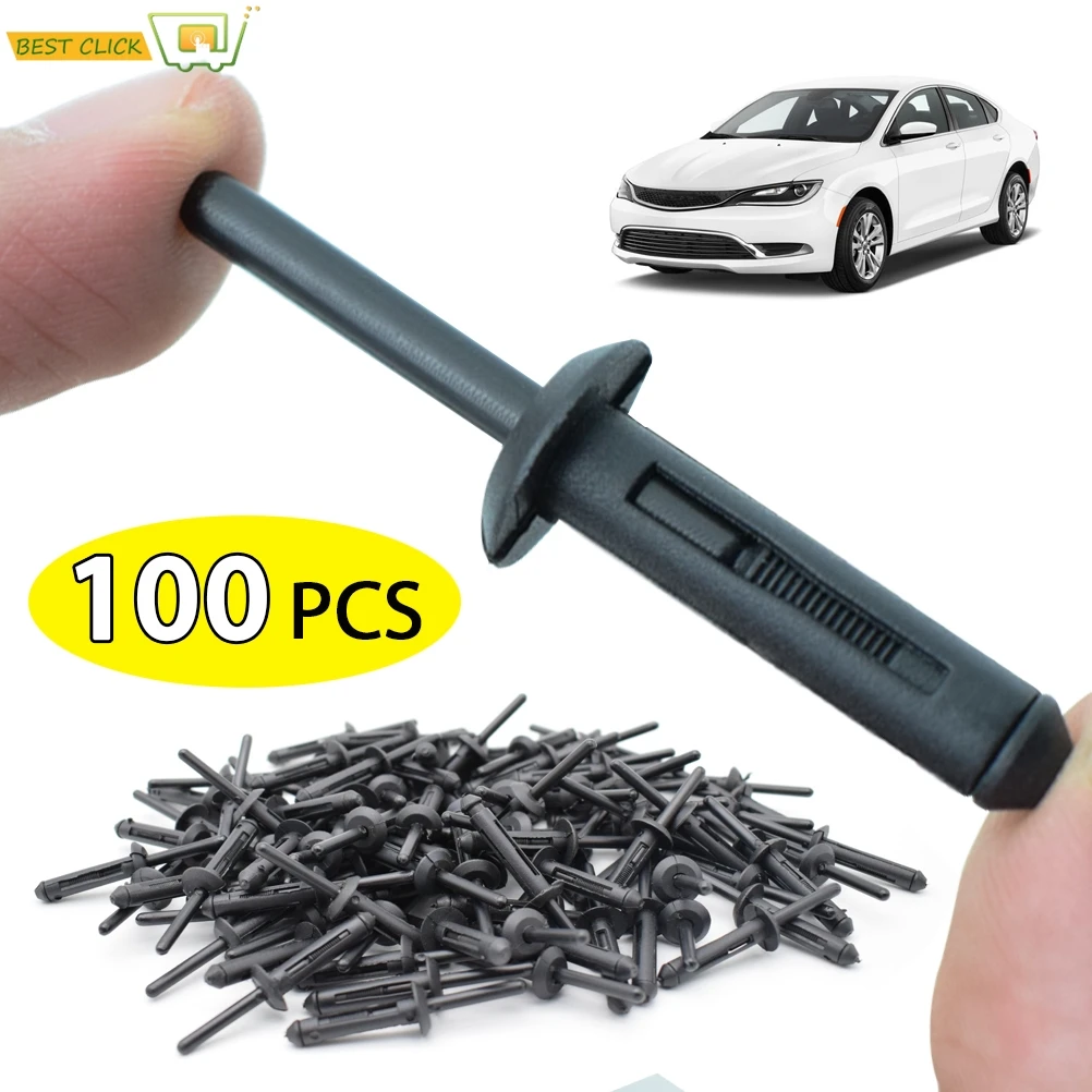 100X Plastic Rivet Clip Bumper Fender Retainer Fastener For Ford GM ...