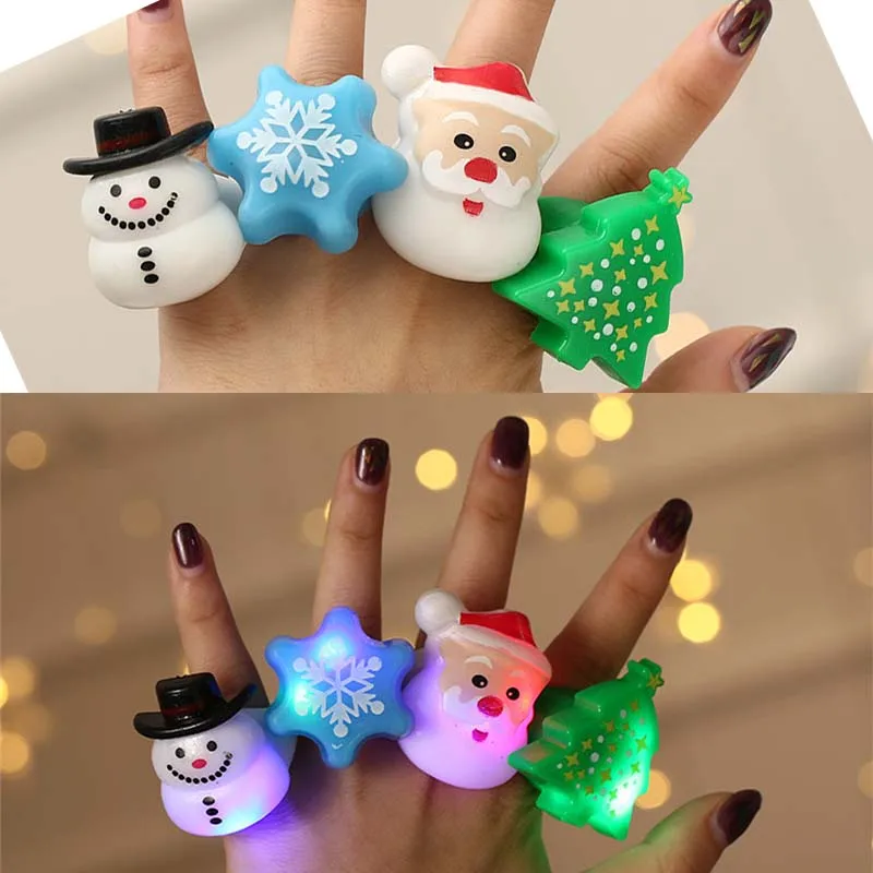 Christmas Gift Merry Christms Party Finger Lights Santa Claus Snowflake ...