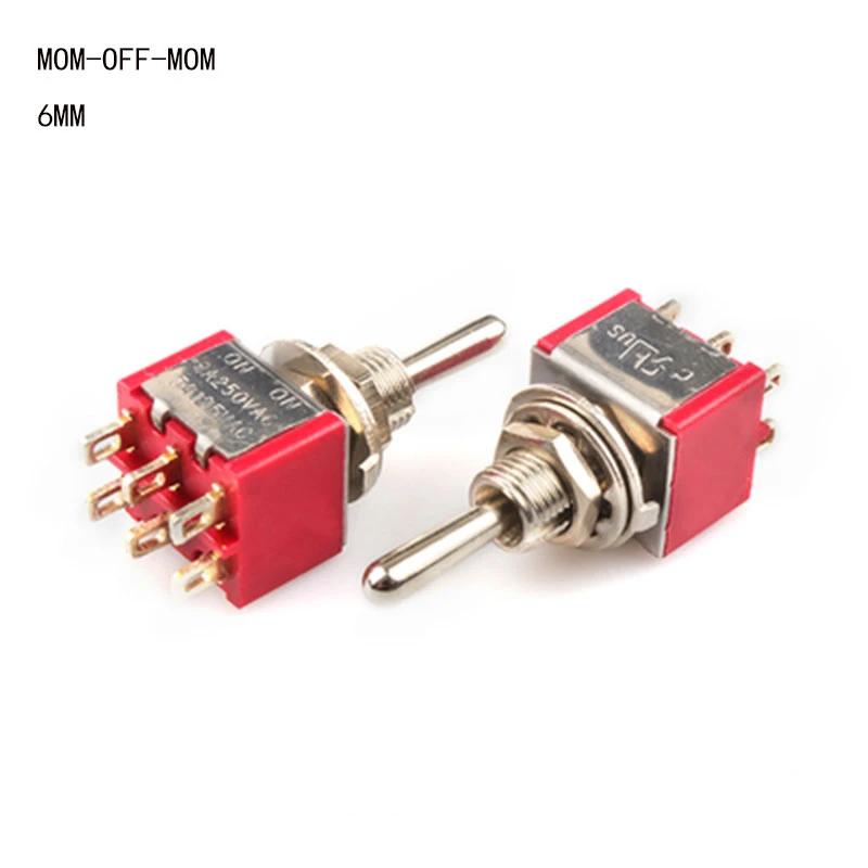 Toggle Switch Momentary 6 Pin No Lock Red (on)-off-(on) Both Sides Cqc ...